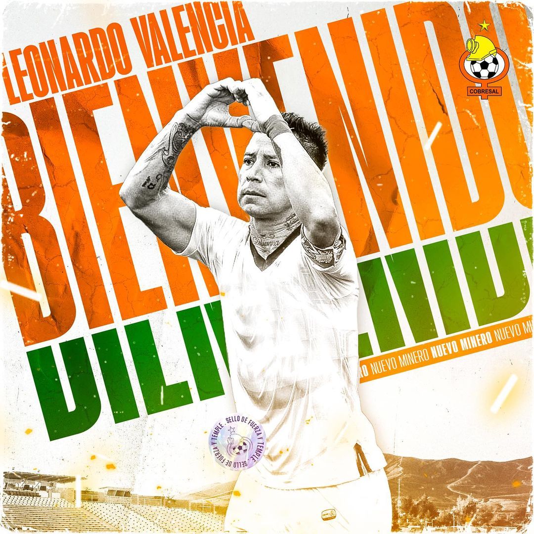 Cobresal anuncia un nuevo refuerzo y suma a Leonardo Valencia para potenciar su medio campo ...